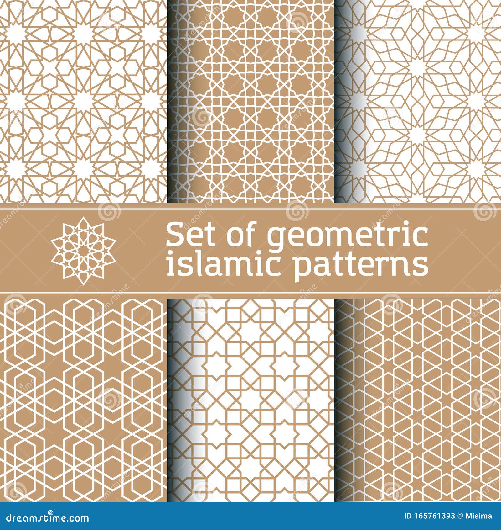 Set of Seamless Islamic Patterns Stock Illustration - Illustration of ...
