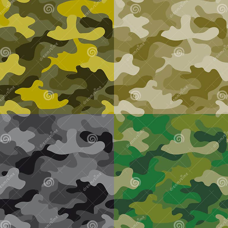 Set of Seamless Khaki Patterns Stock Vector - Illustration of khaki ...