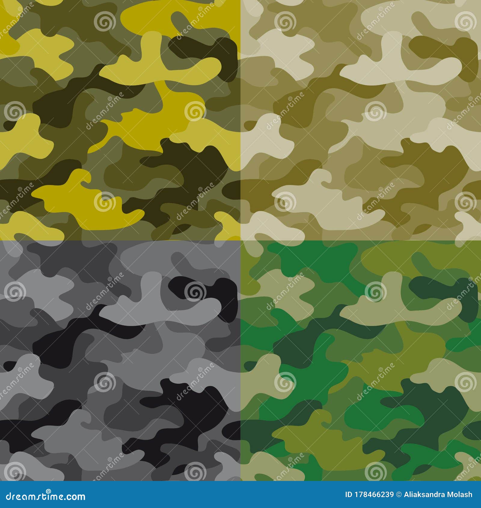 Set of Seamless Khaki Patterns Stock Vector - Illustration of brown ...