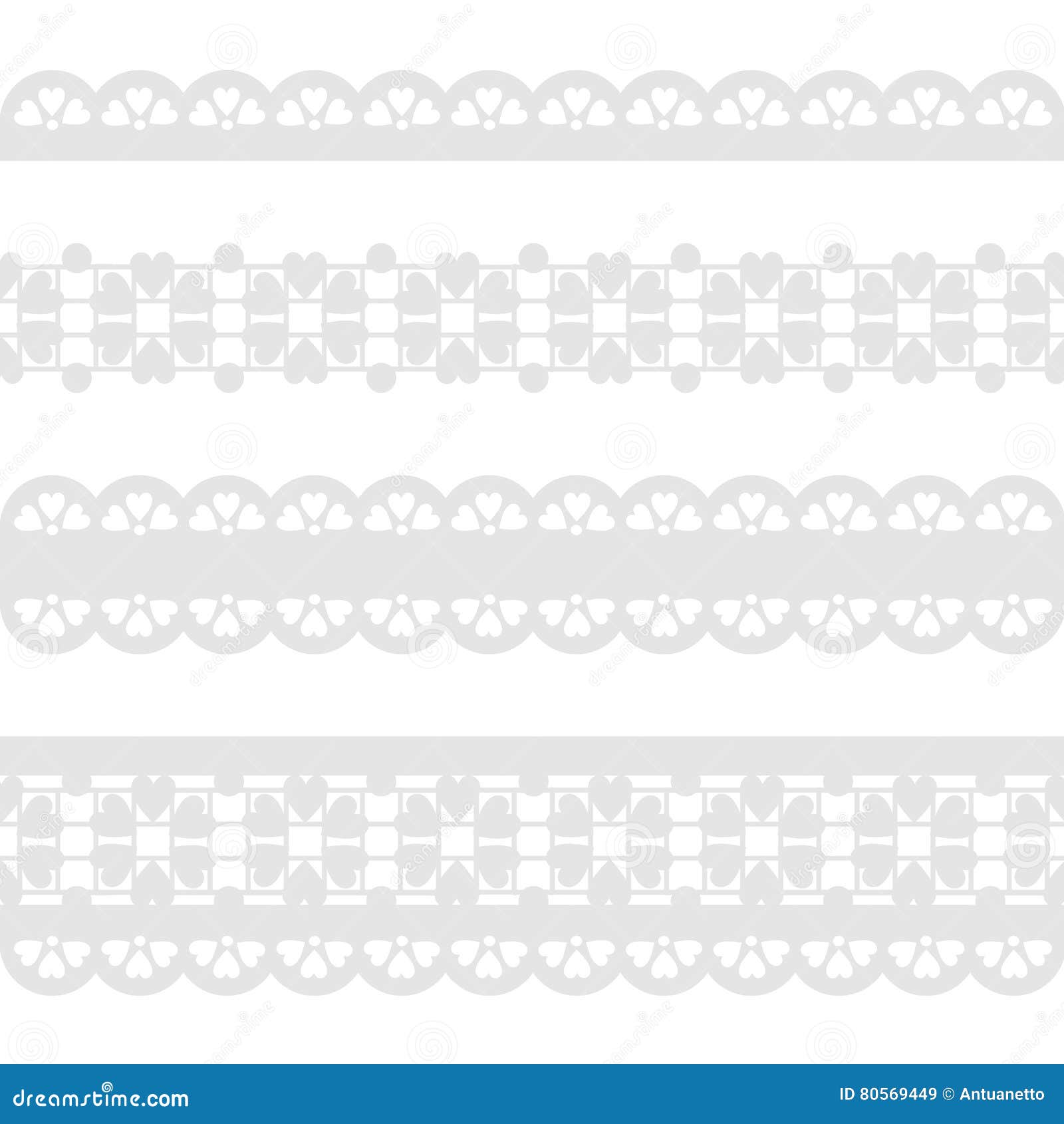 Set of Seamless Lace Ribbon. Stock Vector - Illustration of frame ...
