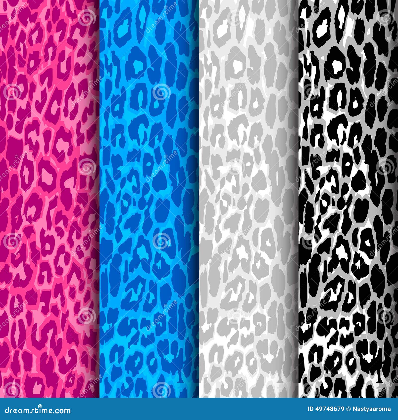 Set of Seamless Leopard Patterns Stock Vector - Illustration of orange ...