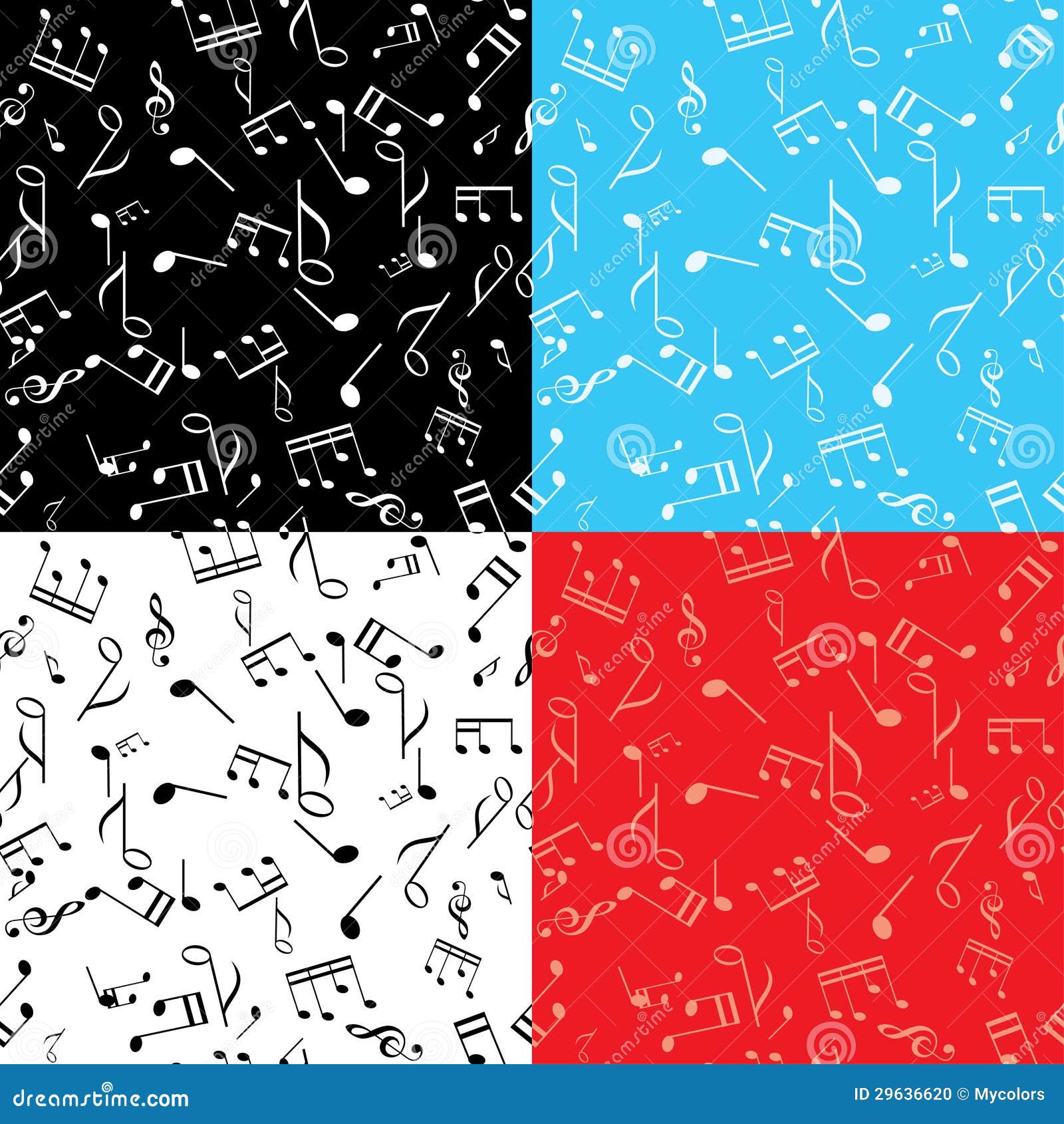 Set - Vector Seamless Music Textures Stock Vector - Illustration of ...