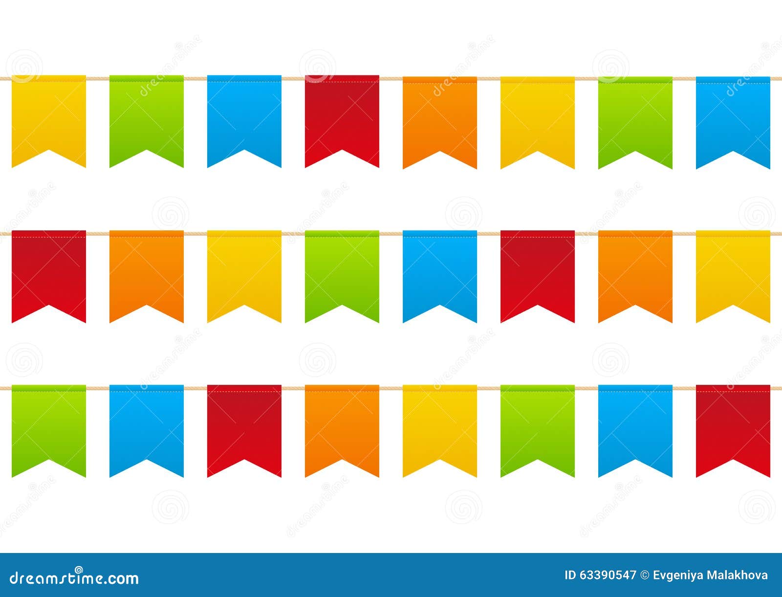 Set of Seamless Party Flags Stock Vector - Illustration of decor ...