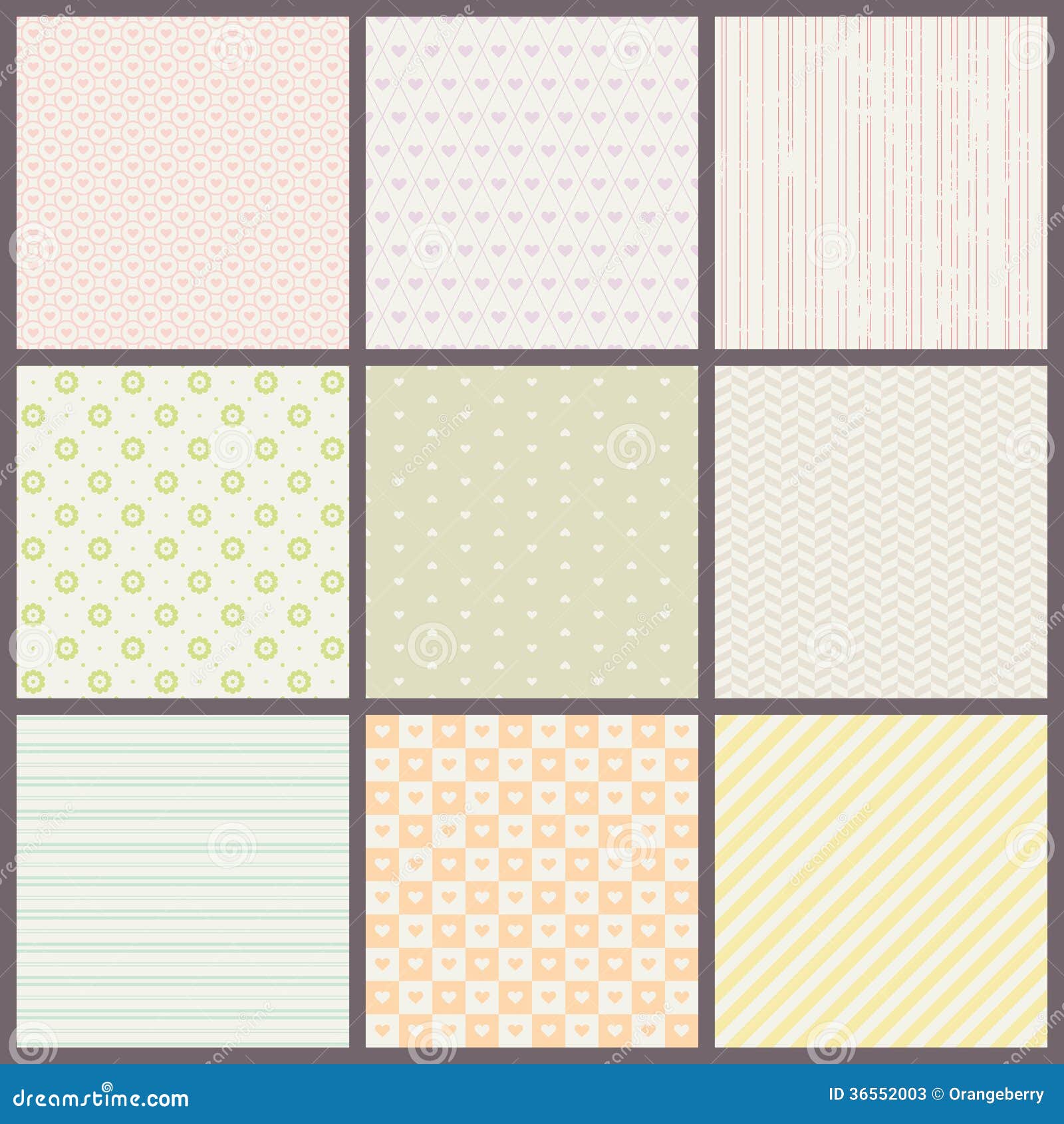Set of Seamless Pastel Patterns Stock Vector - Illustration of ...