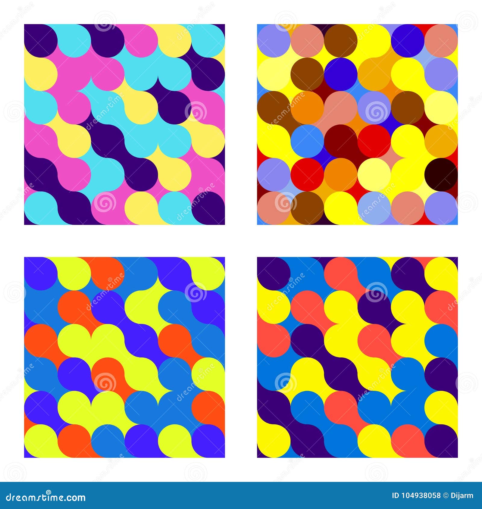 Set of Seamless Pattern Flat Circles. Stock Vector - Illustration of ...