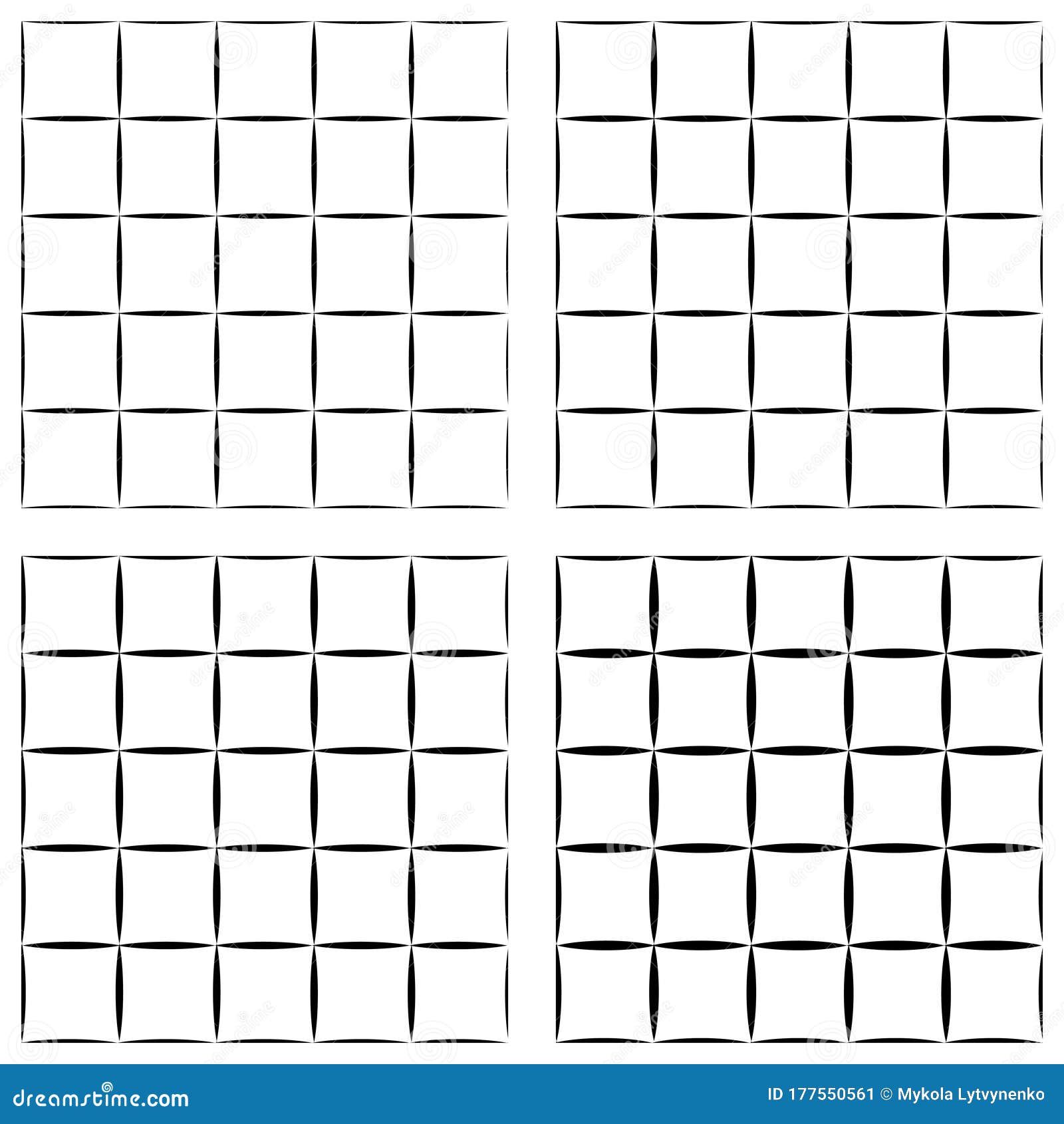Set Seamless Pattern Grid Tiles, Vector Grid Cells, Tile Pattern Stock ...