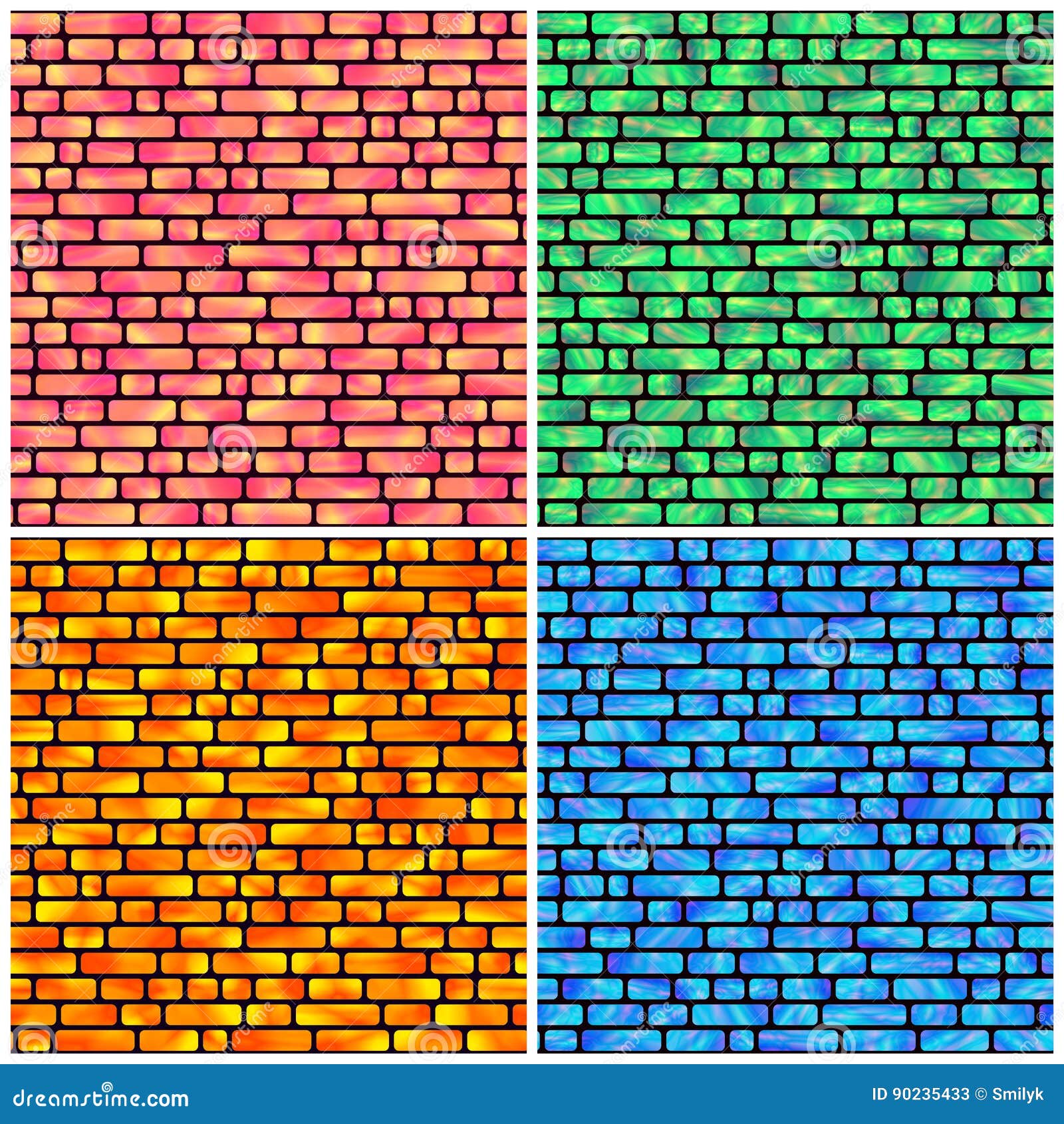 Set of Seamless Pattern with Holographic Rectangles of Different Stock ...