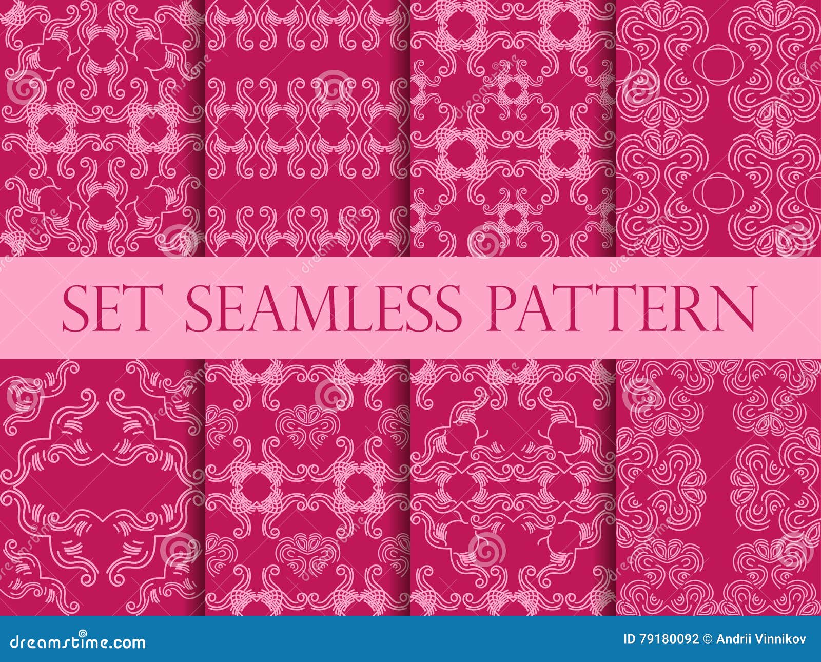 Set of Seamless Pattern in Retro Style of the Baroque. Victorian ...