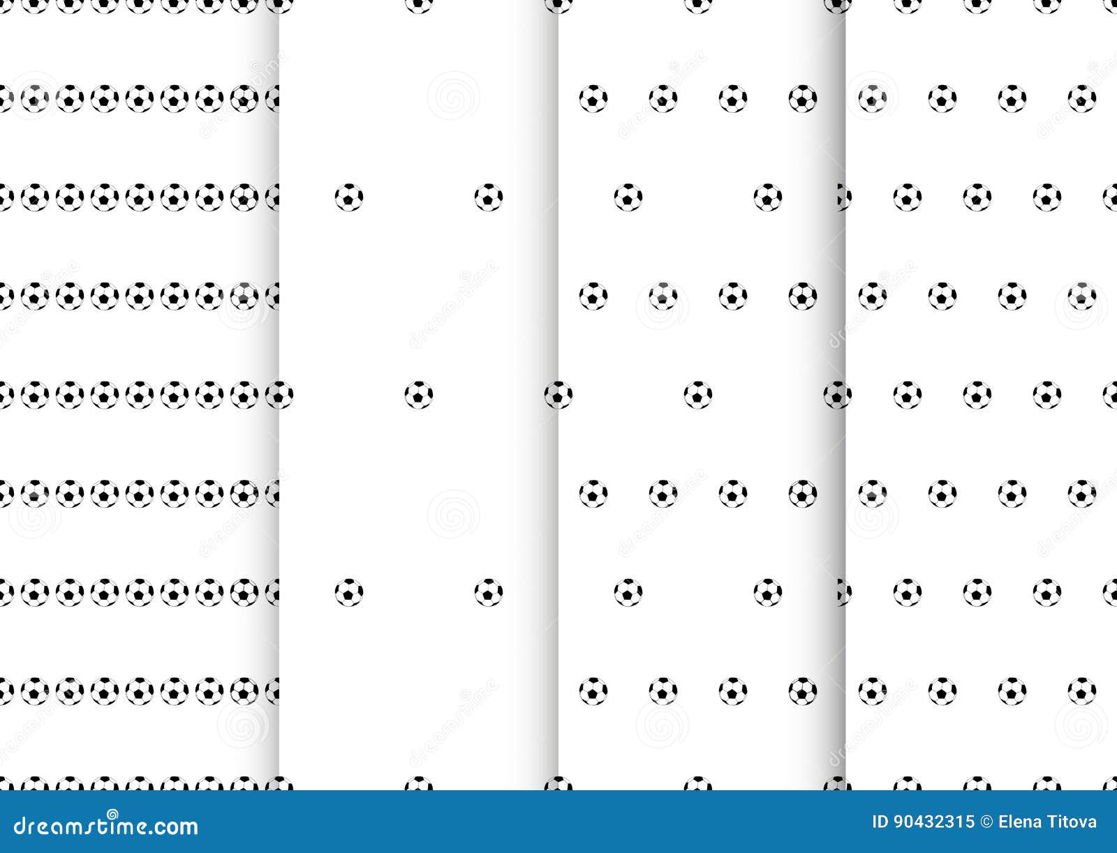 Set Seamless Pattern with Soccer Balls Vector Backgrounds. Vecto Stock ...