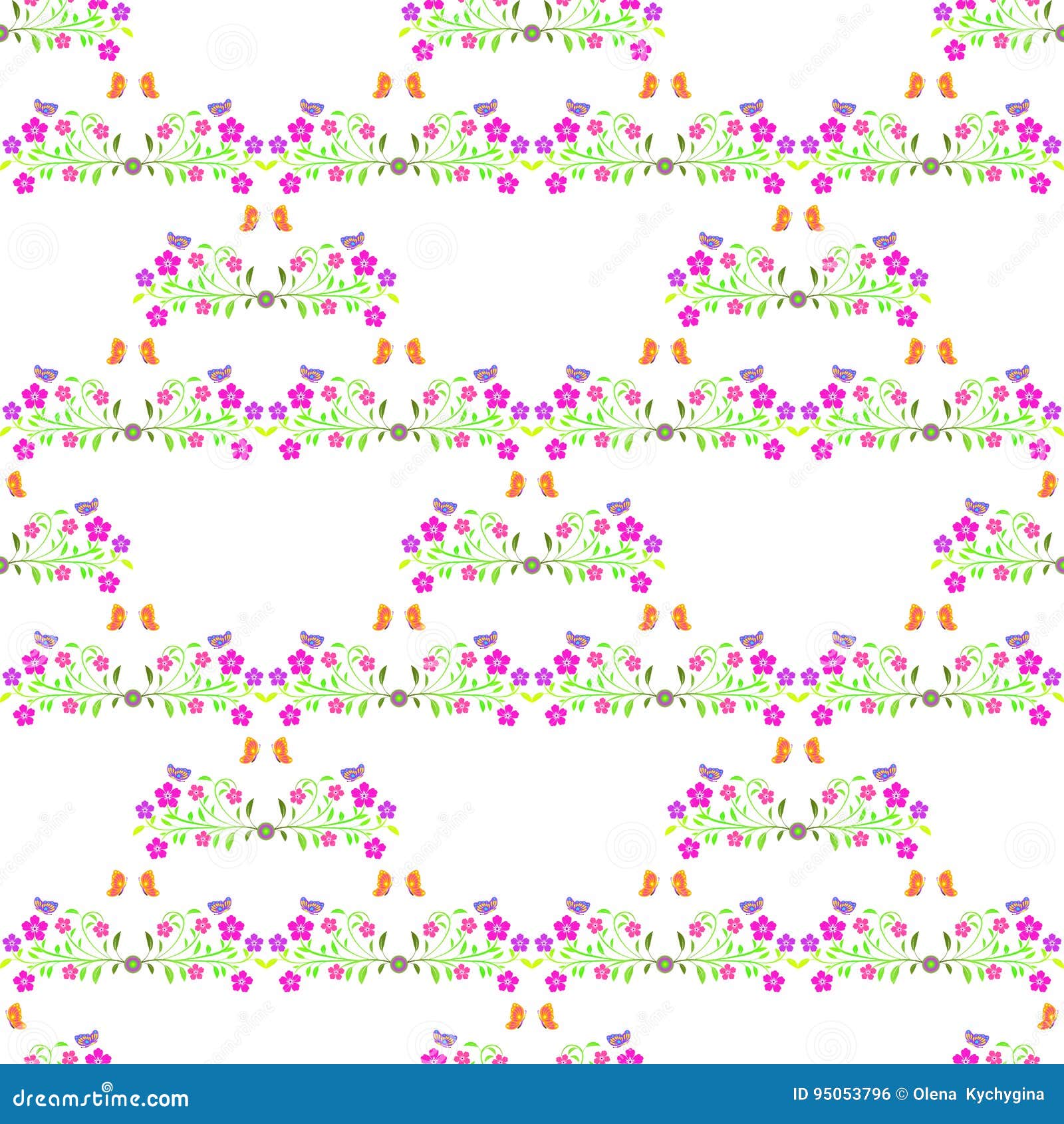 Set Seamless Pattern with Summer Flowers. for Design, Wallpaper, Cover ...