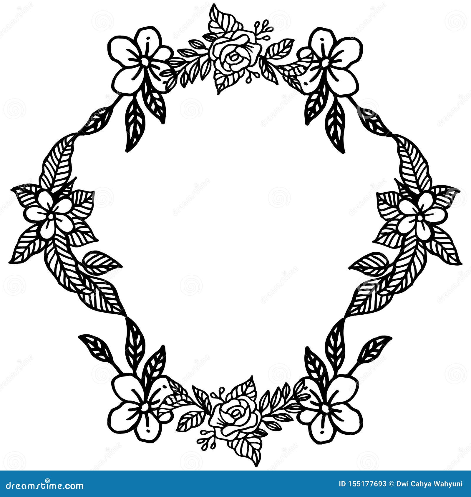 Set of Seamless Pattern, Template Design, with Leaves and Flower Frame ...
