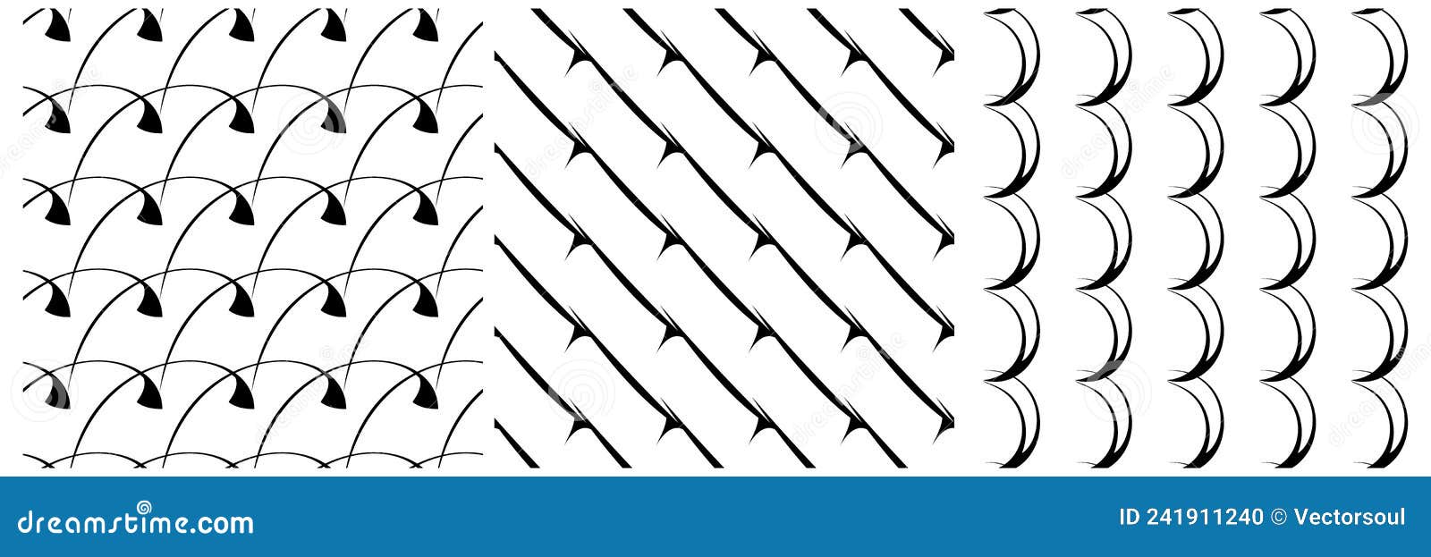 Set of 3 Seamless Pattern, Texture Vector Stock Vector - Illustration ...