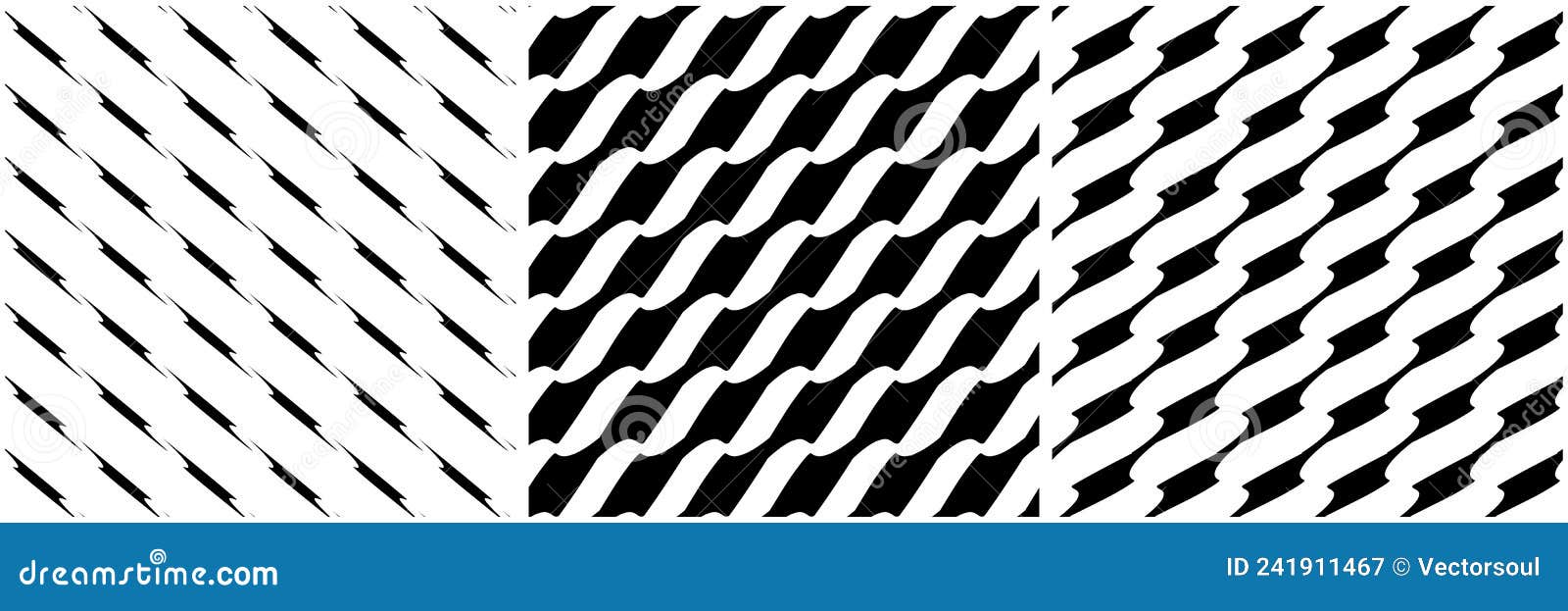 Set of 3 Seamless Pattern, Texture Vector Stock Vector - Illustration ...