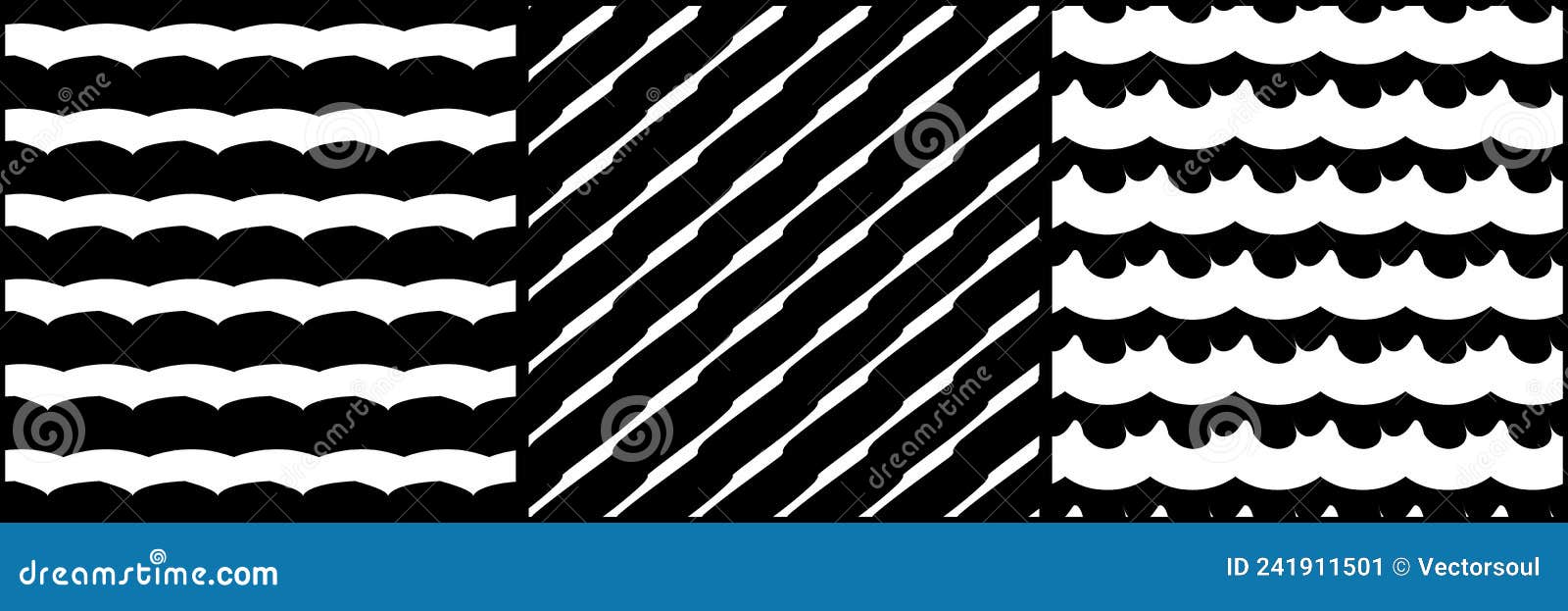 Set Of 3 Seamless Pattern Texture Vector Stock Vector Illustration