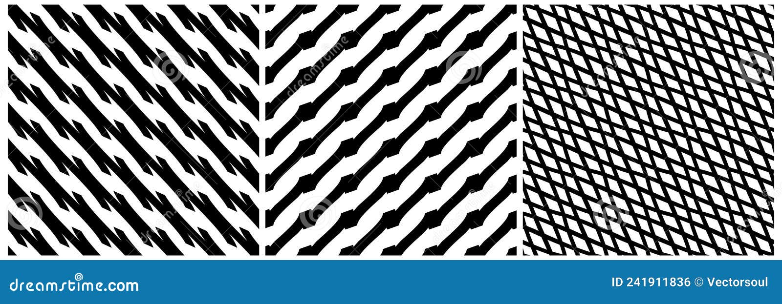 Set of 3 Seamless Pattern, Texture Vector Stock Vector - Illustration ...