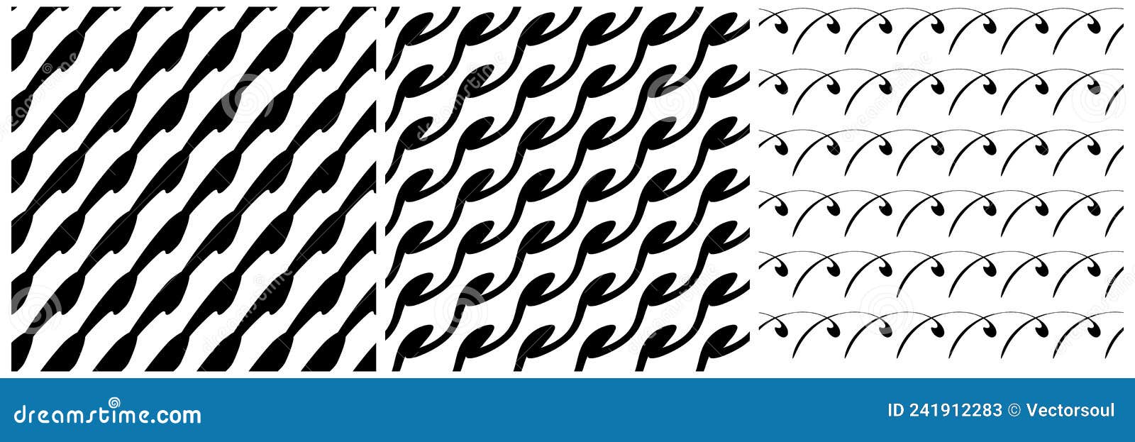 Set of 3 Seamless Pattern, Texture Vector Stock Vector - Illustration ...