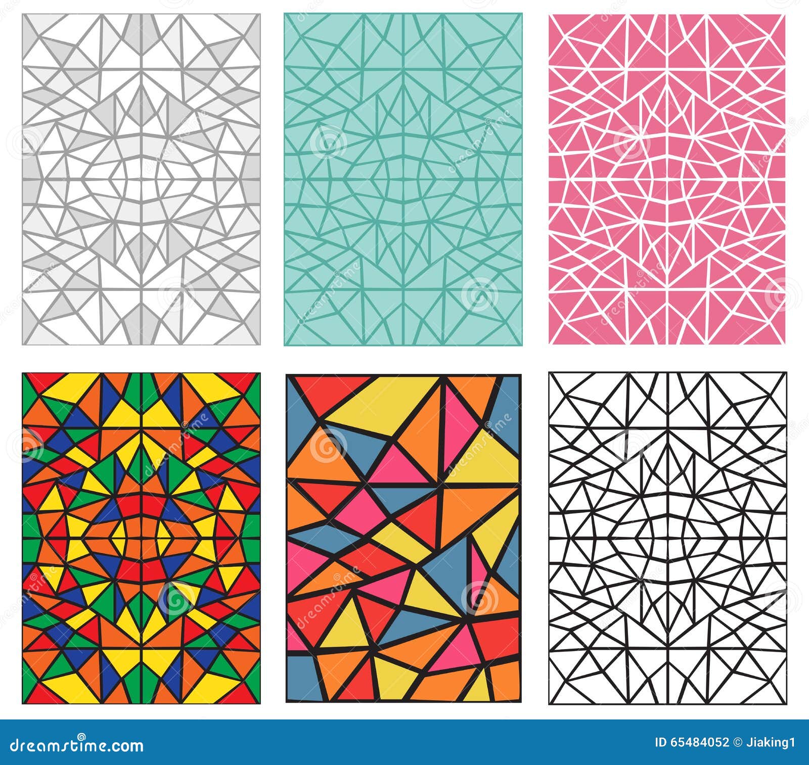 Set of Seamless Pattern in Traditional Mosiac Style Stock Vector ...
