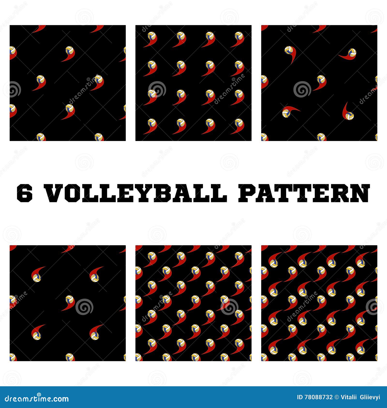 Set. Seamless Pattern Volleyball Ball Stock Vector - Illustration of ...
