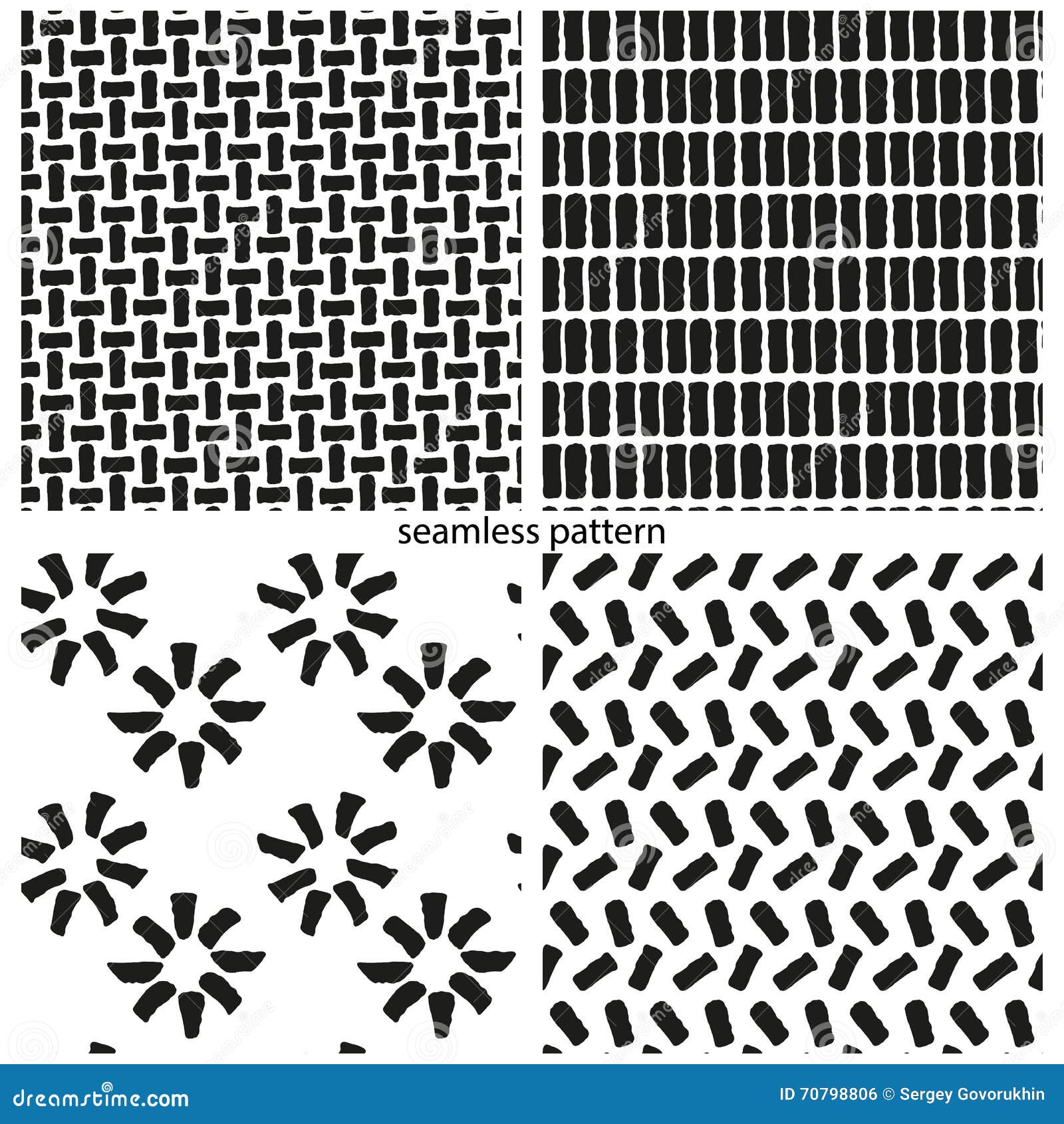 Set of Seamless Patterns - Abstract Asymmetrical Bricks Stock Vector ...