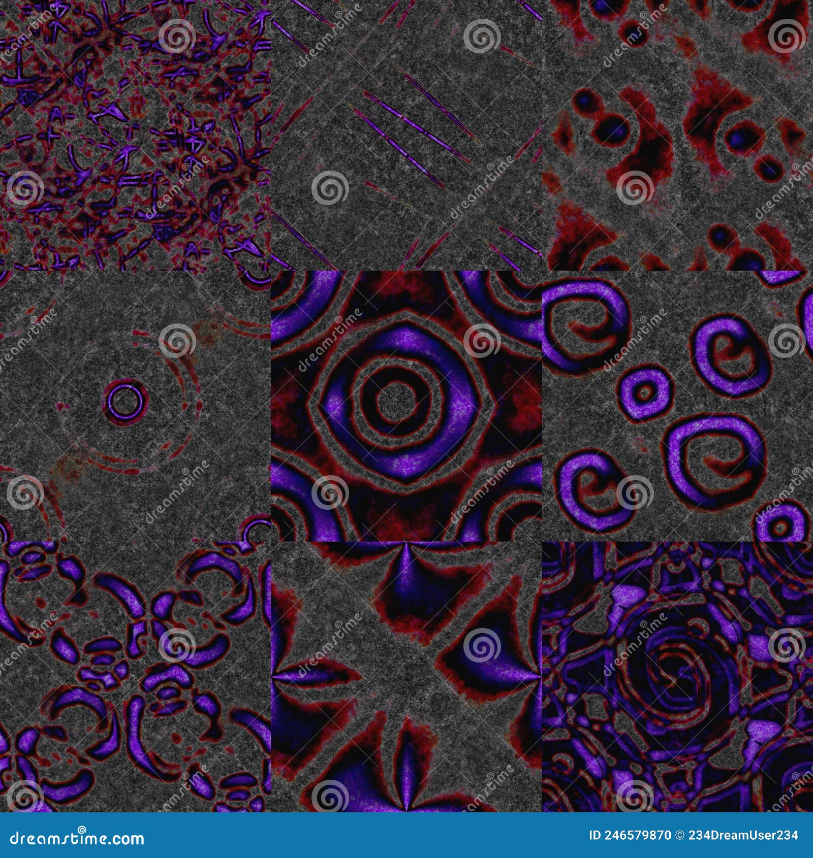 Set of Seamless Patterns, Abstract Backgrounds 18. Dark, Gray, Red ...