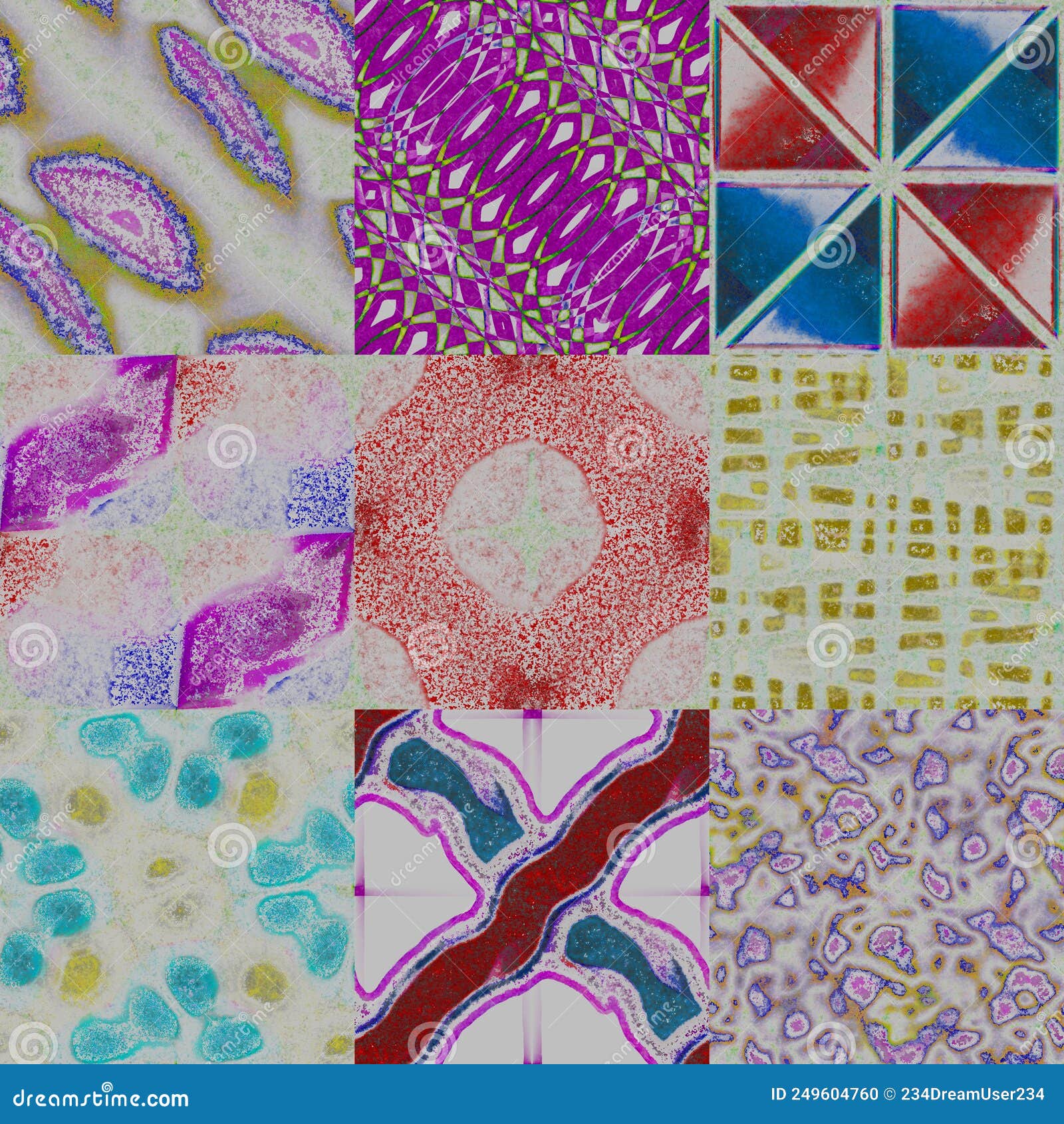 Set of Seamless Patterns, Abstract Backgrounds, Group 2 Item 11. Light ...