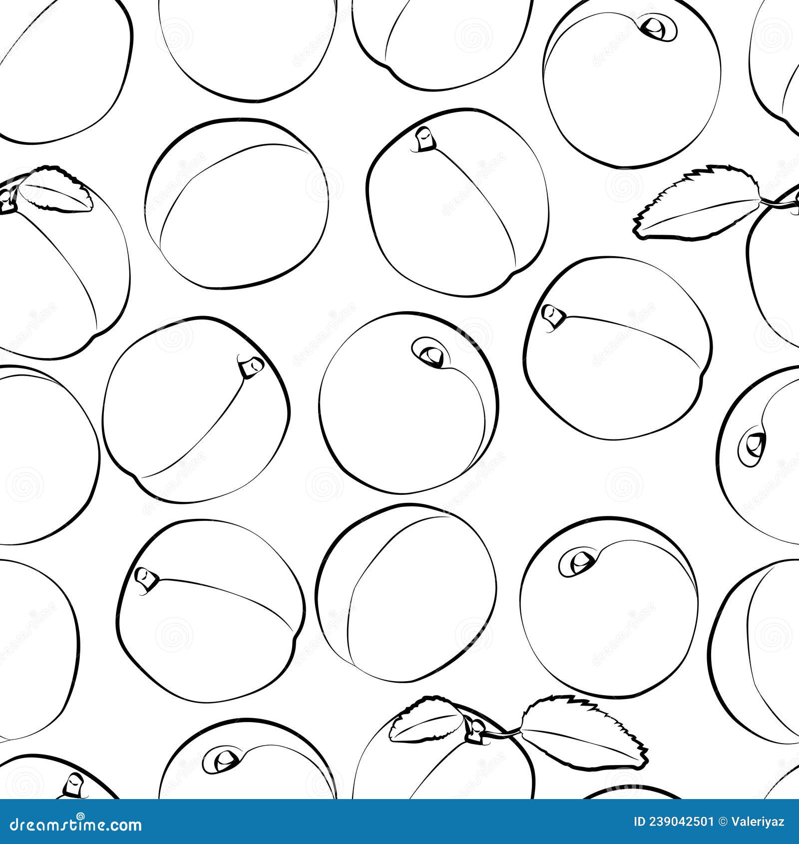 A Set of Seamless Patterns of Apricots, Fruits and Leaves. 1000x1000 ...