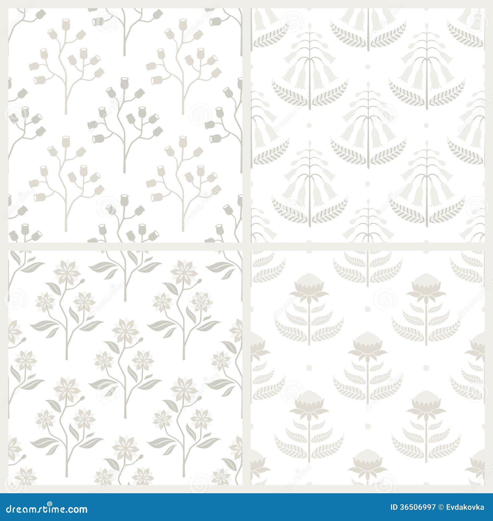 Set of Seamless Patterns with Australian Flora Stock Vector ...