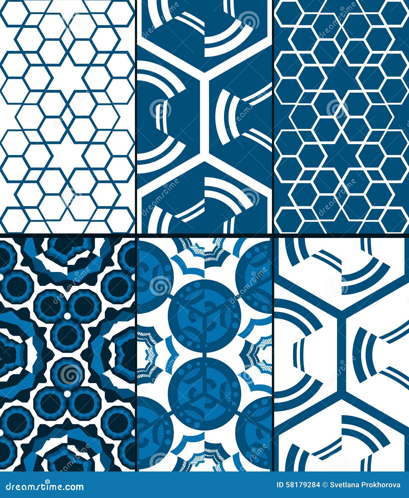 Set of 6 seamless patterns stock vector. Illustration of design - 58179284