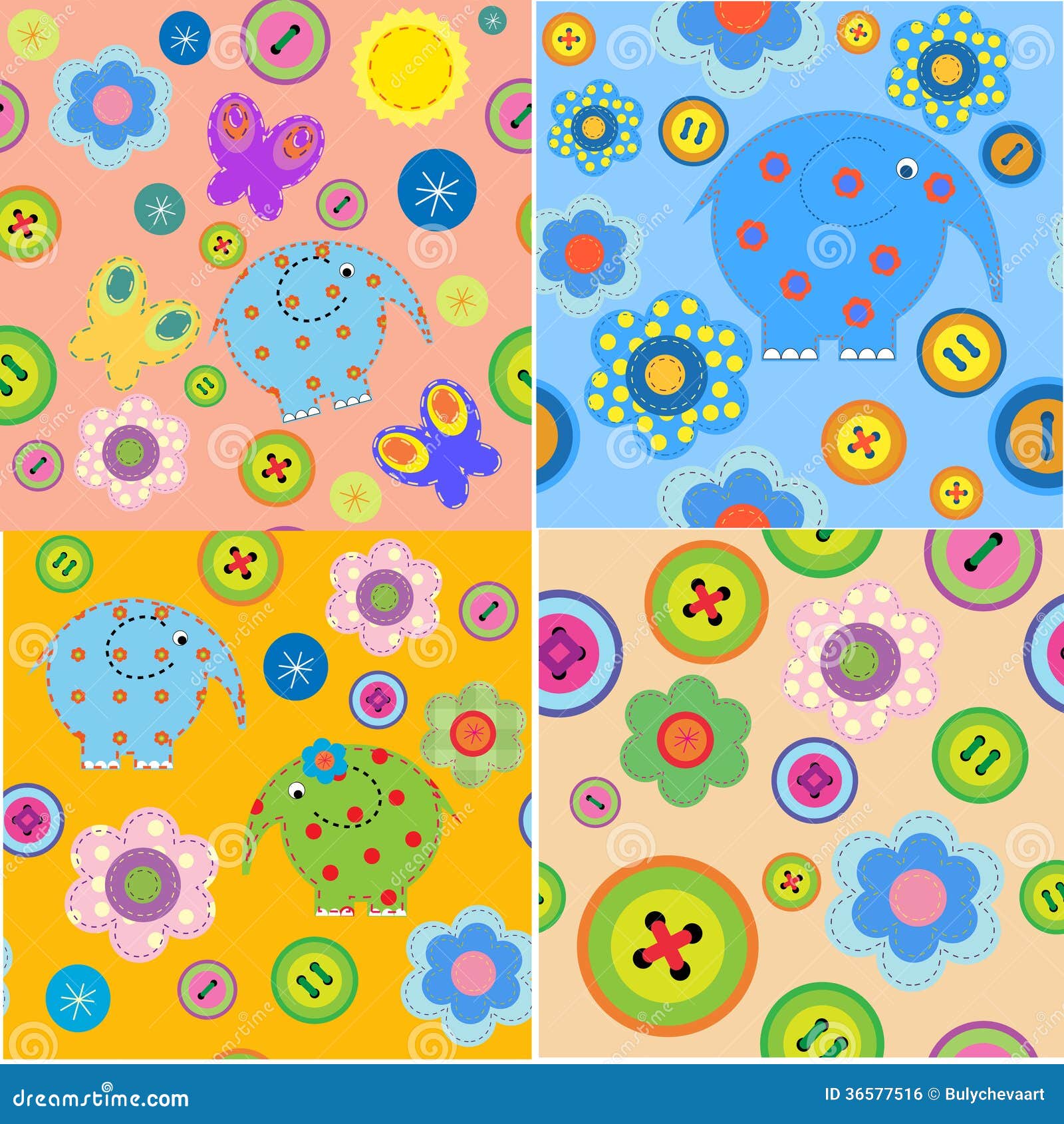 Set of Seamless Patterns with Childrens Crafts Stock Vector ...