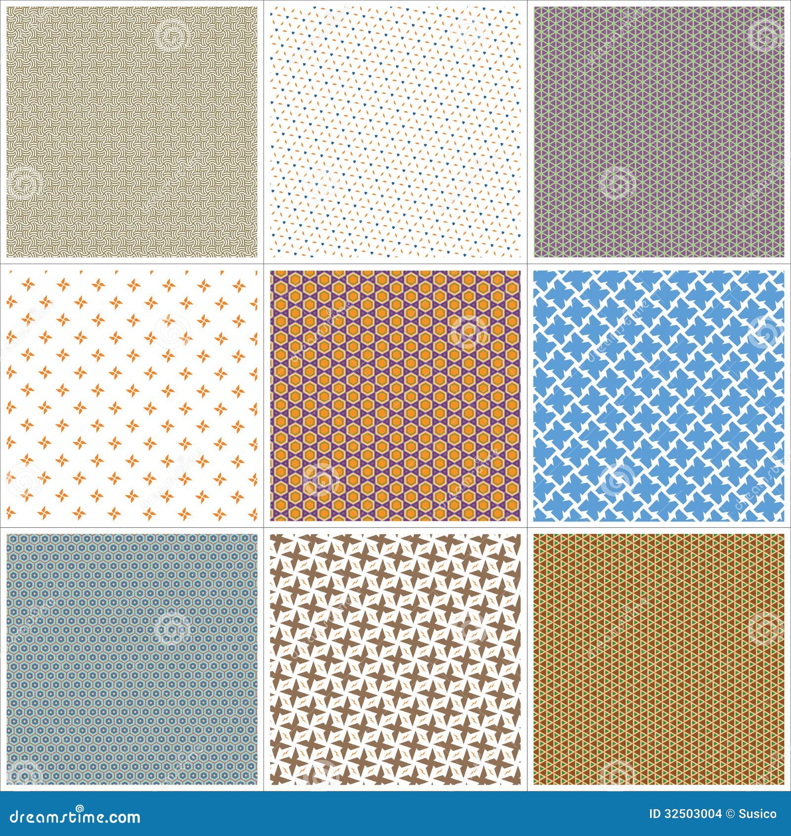 Set of Seamless Patterns Collection Stock Vector - Illustration of ...