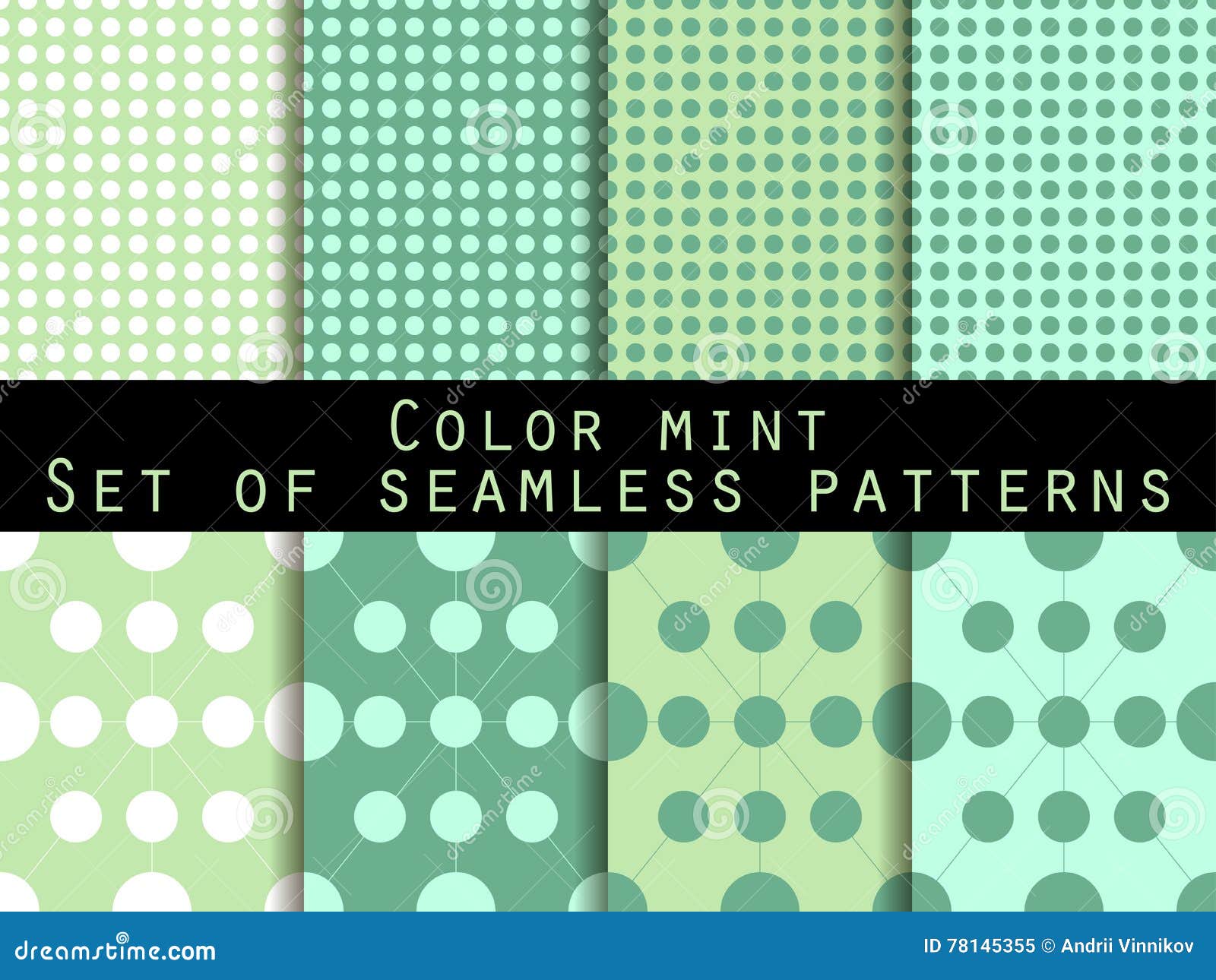 Set Seamless Patterns. Color Mint. the Pattern for Wallpaper, Bed Linen ...