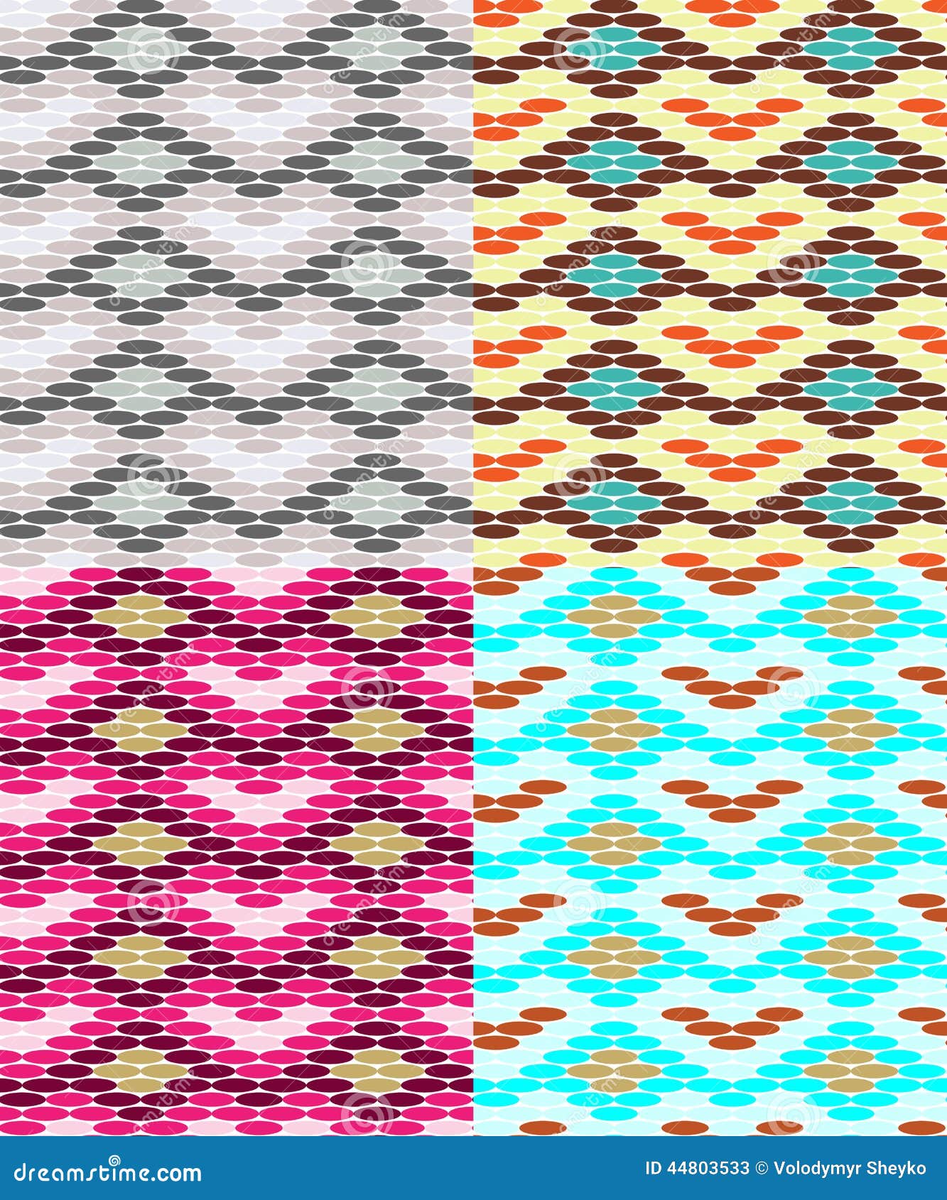 Set of Seamless Patterns with Different Color Shades Stock Vector ...
