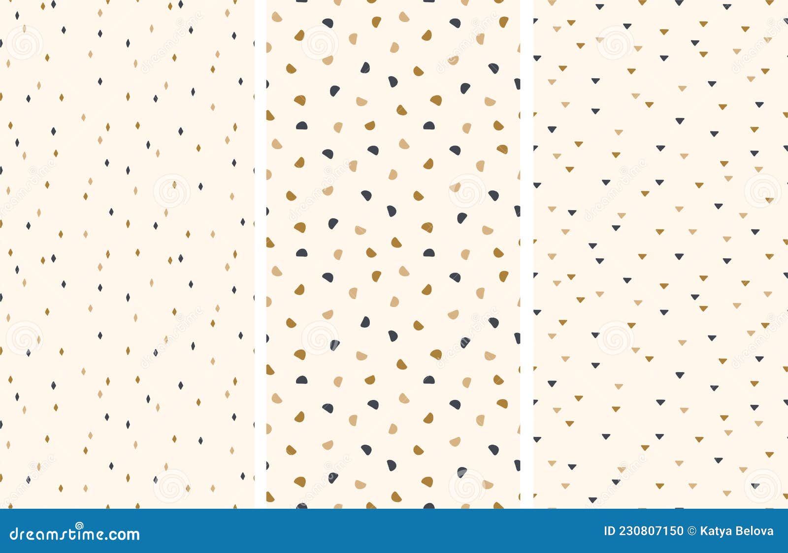 Set of Seamless Patterns. Geometric Patterns. Abstract Small Shapes are ...