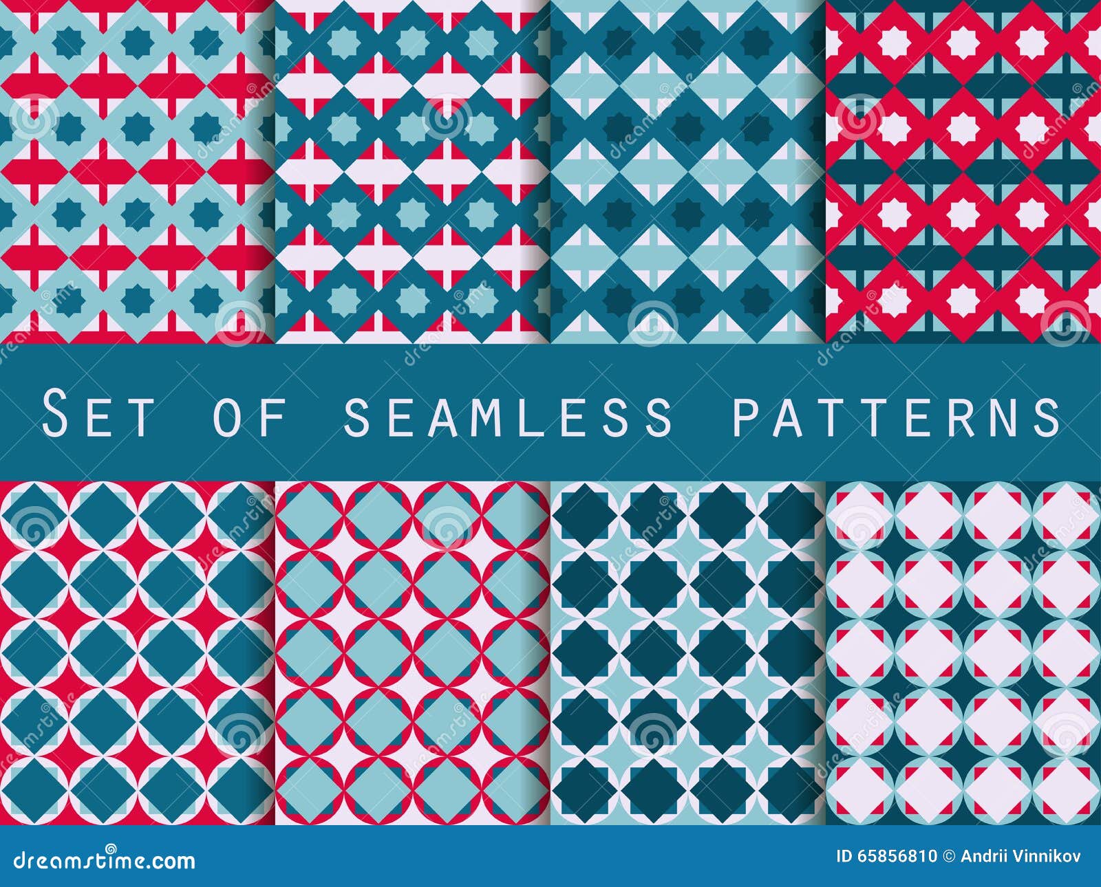 Set of Seamless Patterns. Geometric Patterns. the Pattern for Wa Stock ...
