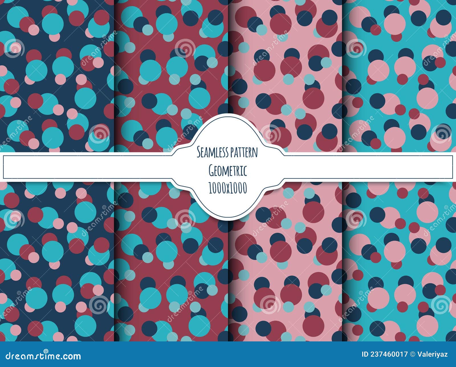 A Set of Seamless Patterns with Geometric Shapes, Circles Different ...