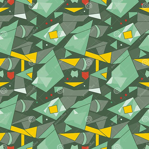 A Set of Seamless Patterns with Geometric Shapes, Circles, Triangles ...