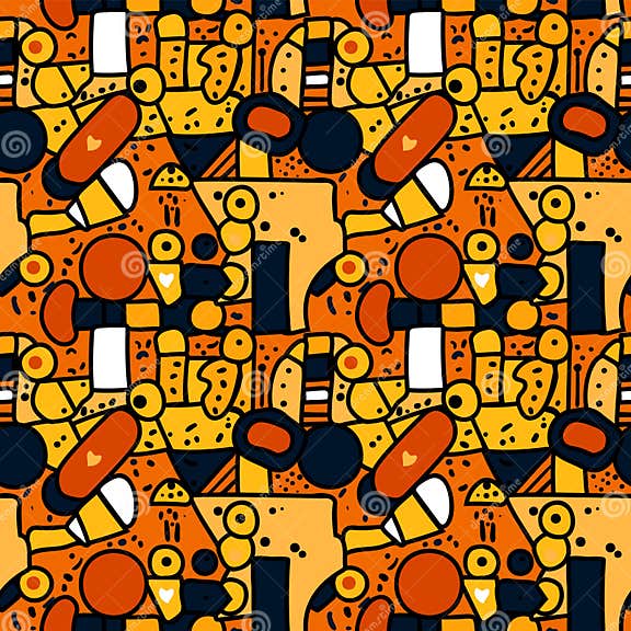 A Set of Seamless Patterns with Geometric Shapes, Circles, Triangles ...