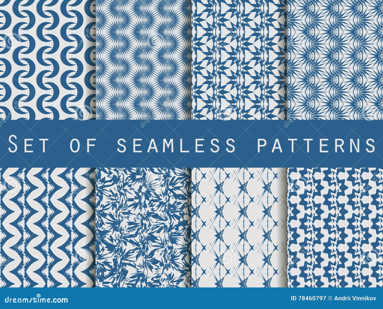 Set of Seamless Patterns with Geometric Shapes. the Pattern for ...