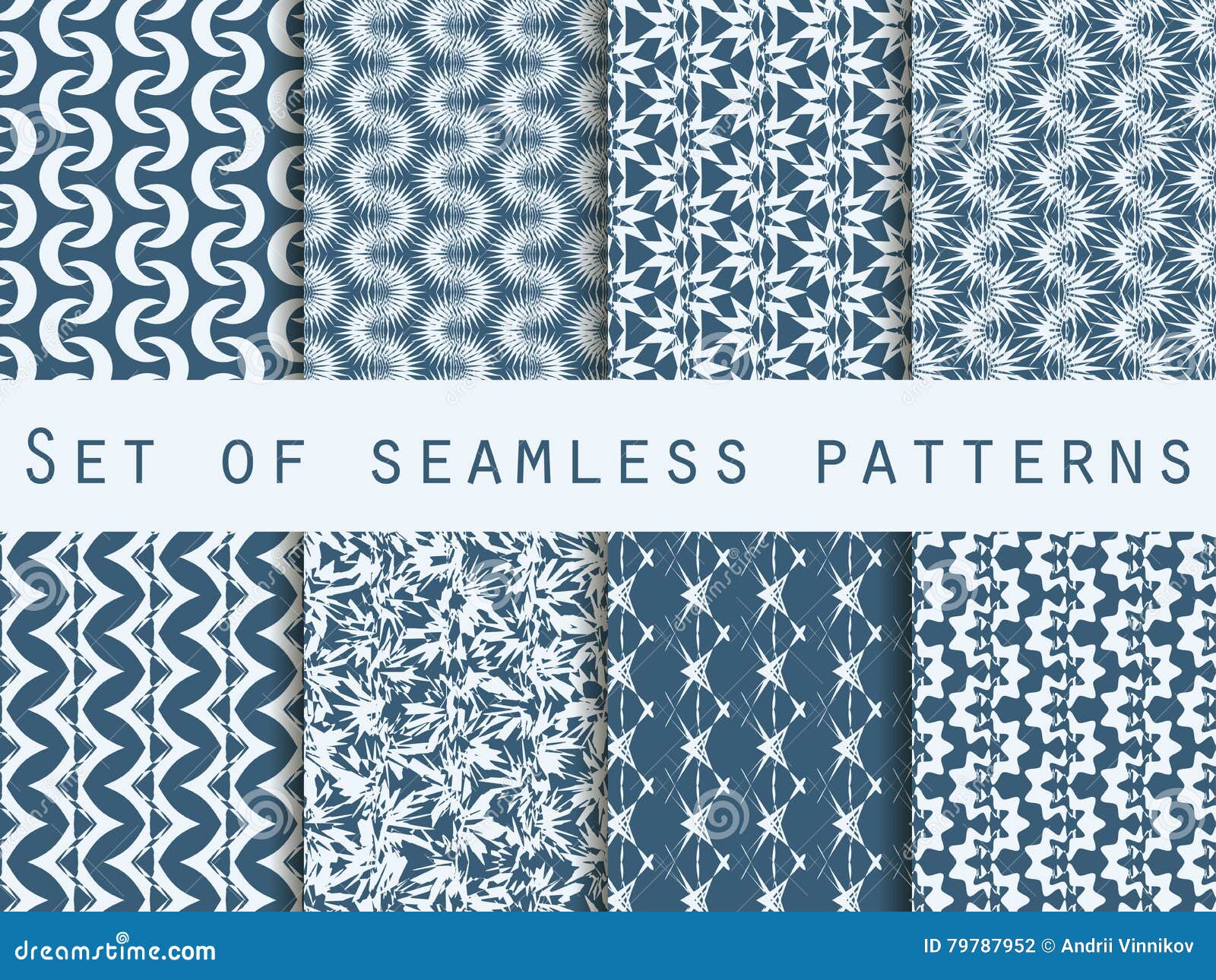 Set of Seamless Patterns with Geometric Shapes. the Pattern for ...