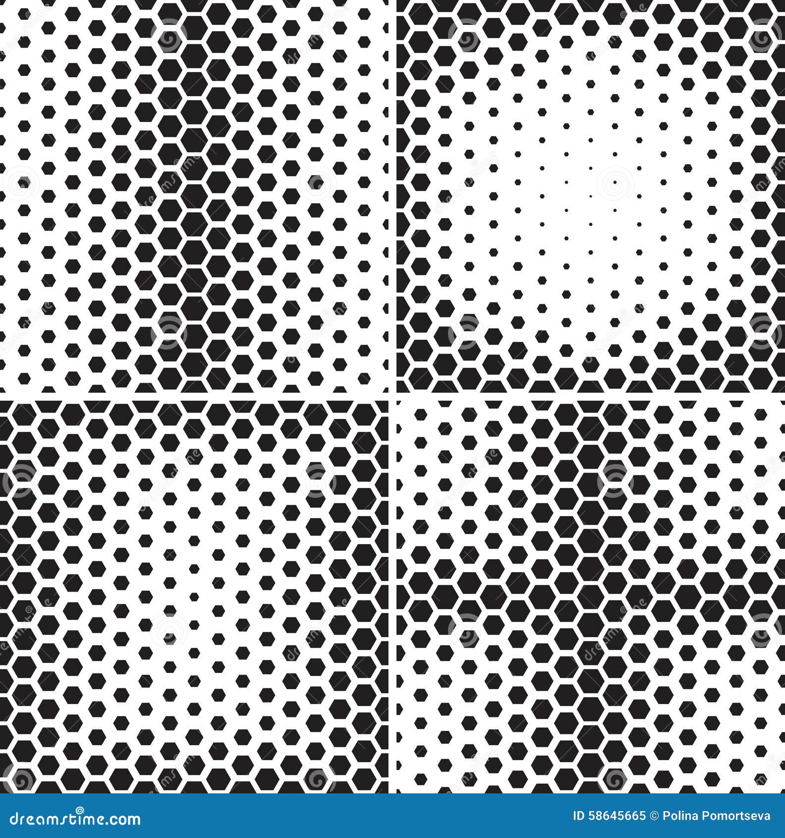 Set of Seamless Patterns with Hexagons Gradients. Stock Vector ...