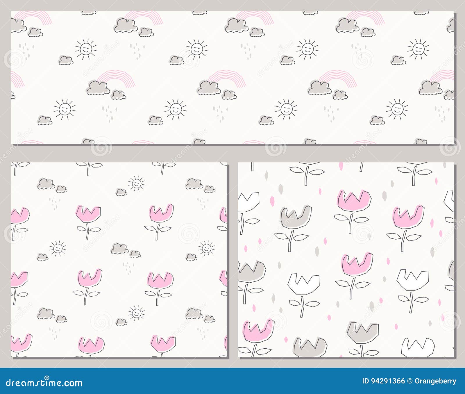 Set of Seamless Patterns for Kids Design Stock Vector - Illustration of ...