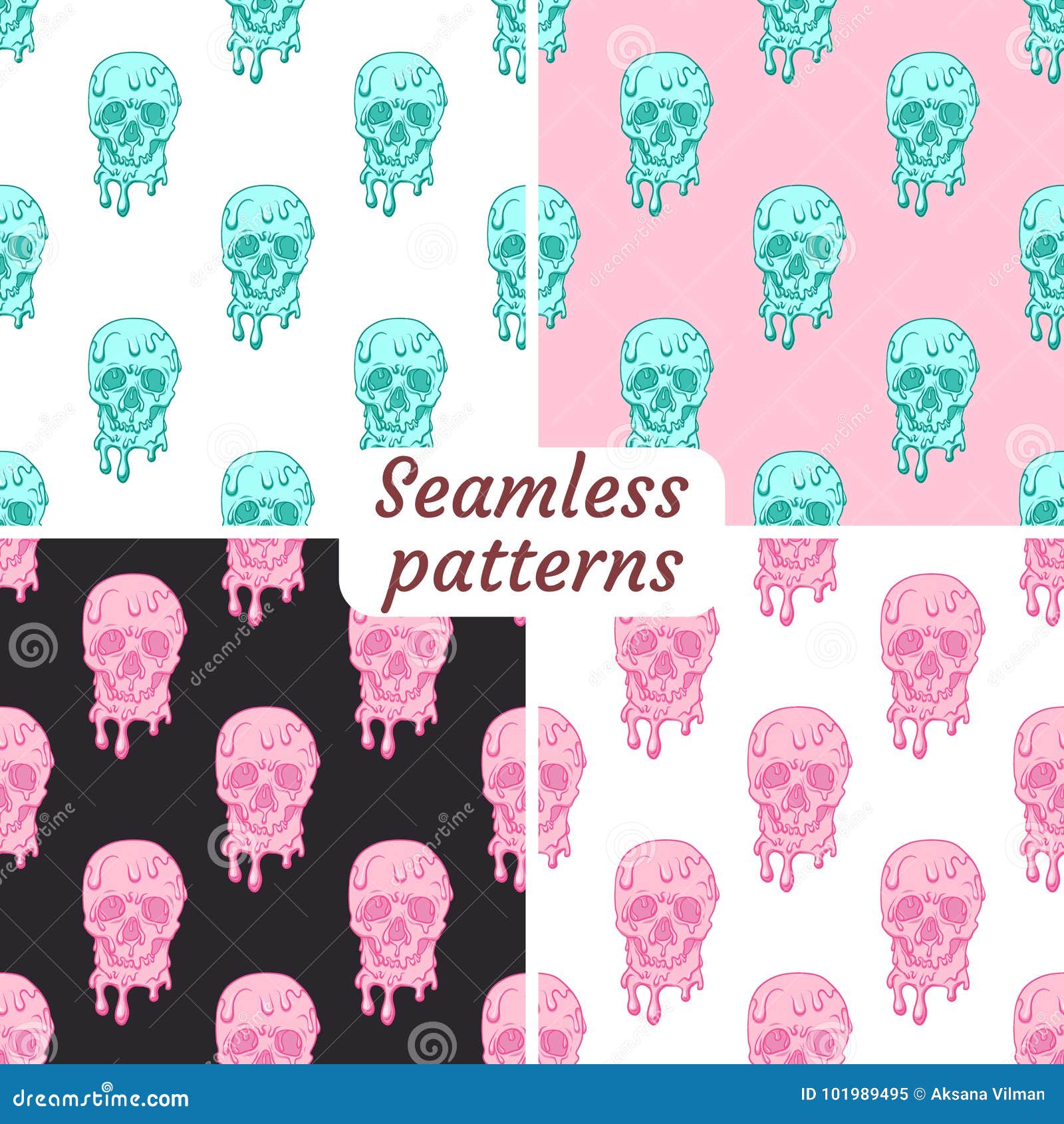 Melting skulls. stock vector. Illustration of danger - 101989495