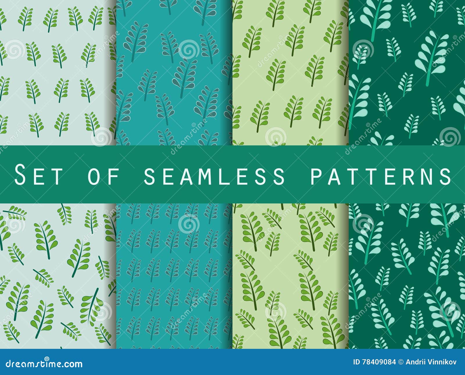 Set of Seamless Patterns. Nature. the Pattern for Wallpaper, Tiles ...