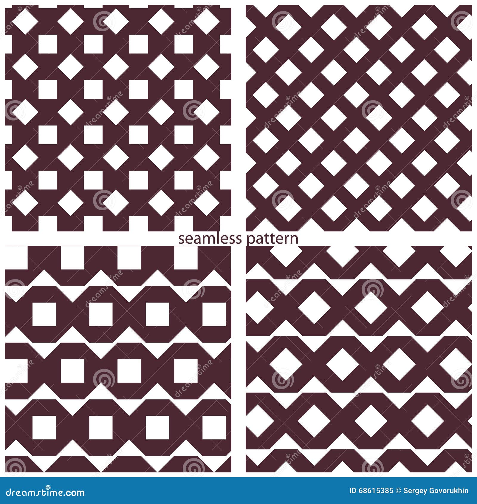 Set of Seamless Patterns of Octagons. Stock Vector - Illustration of ...