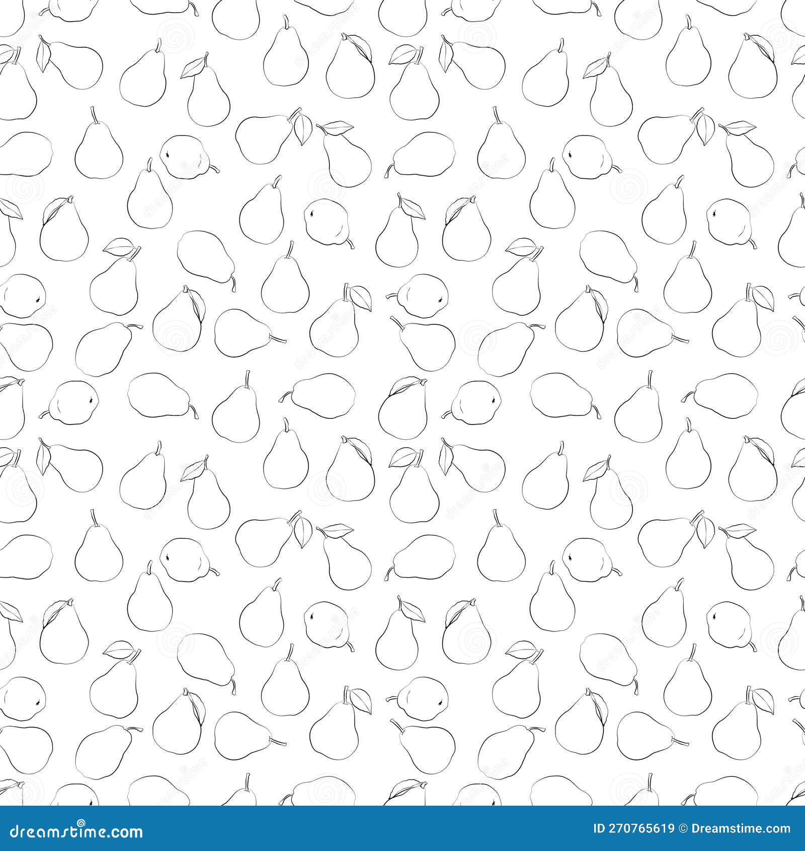 A Set of Seamless Patterns of Pears, Leaves, Fruits and Flowers ...