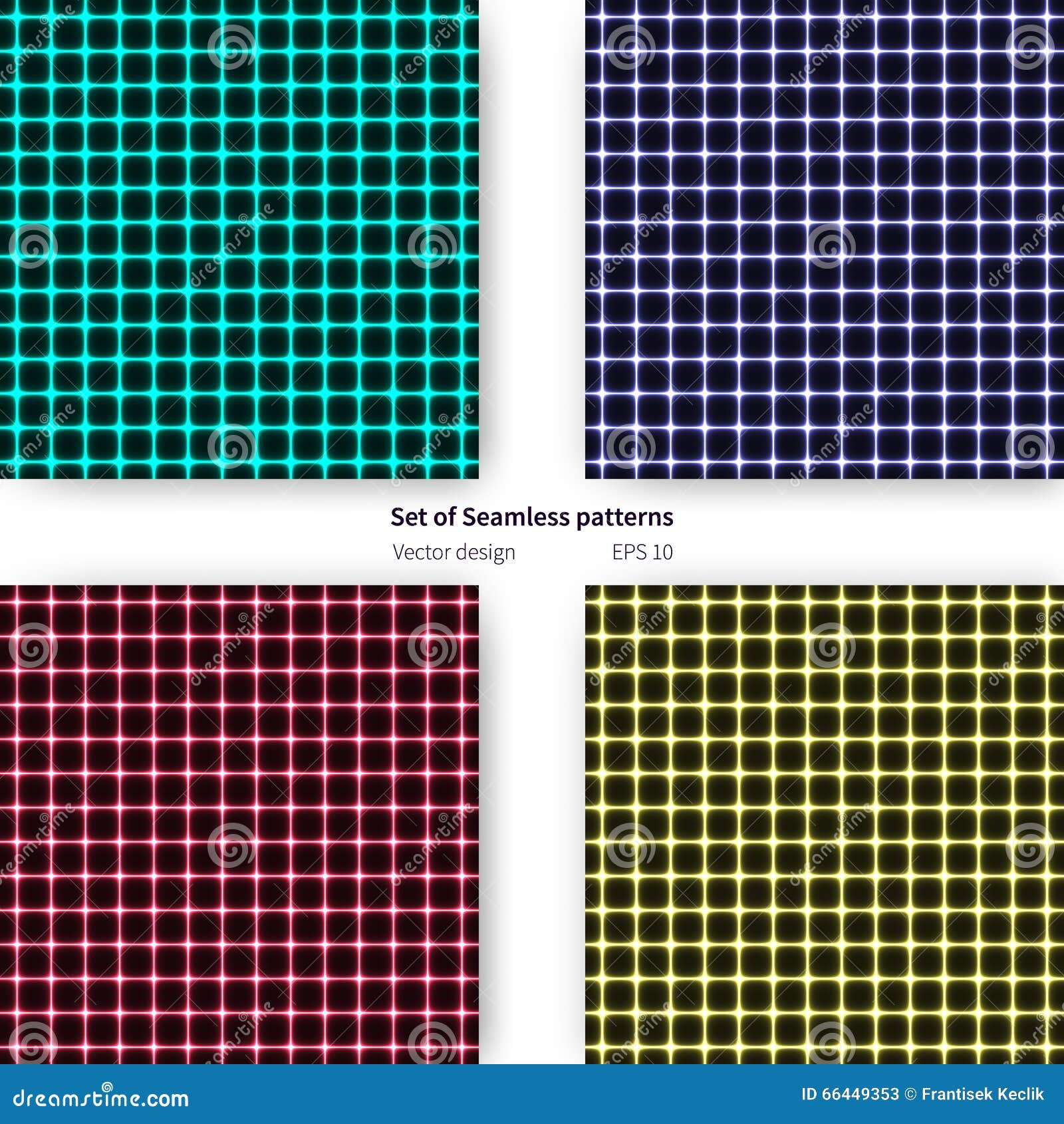 Set of Seamless Patterns with Plasmatic Cells Design Stock Vector ...