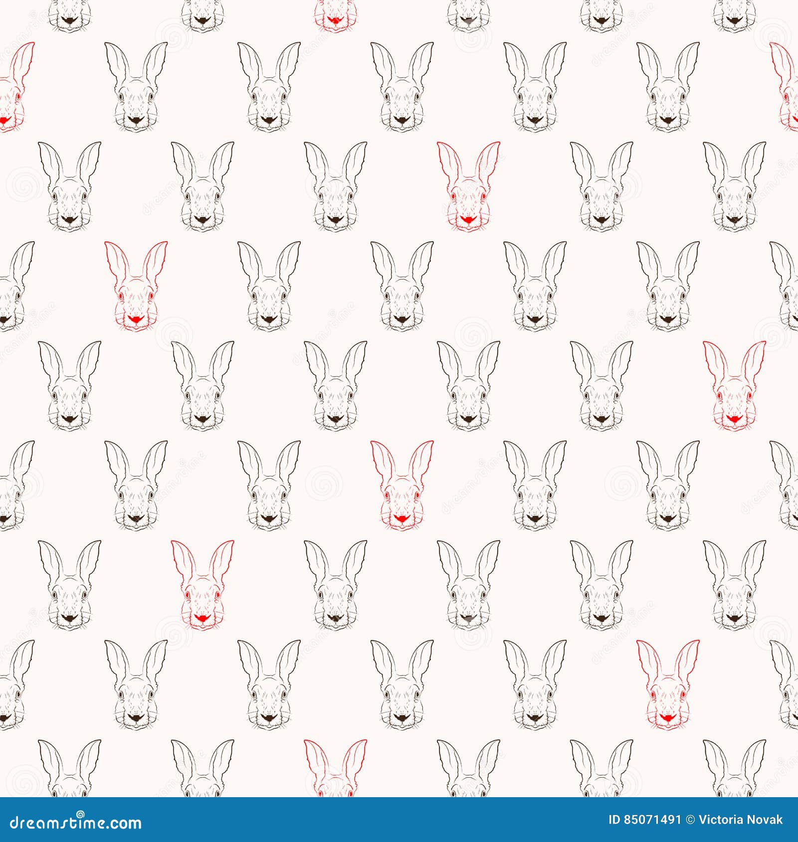 Set of Seamless Patterns with Rabbit. Stock Vector - Illustration of ...