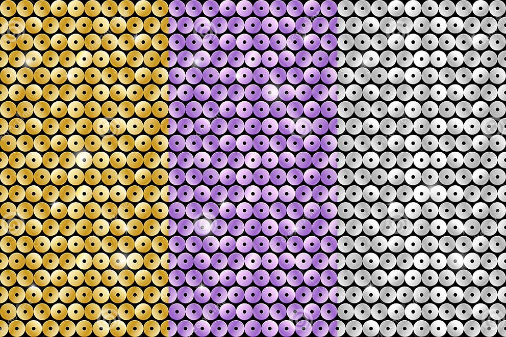 Set of Seamless Patterns with Sequins Stock Vector - Illustration of ...