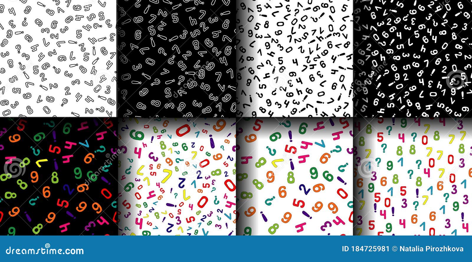 Set of seamless patterns stock vector. Illustration of sign - 184725981