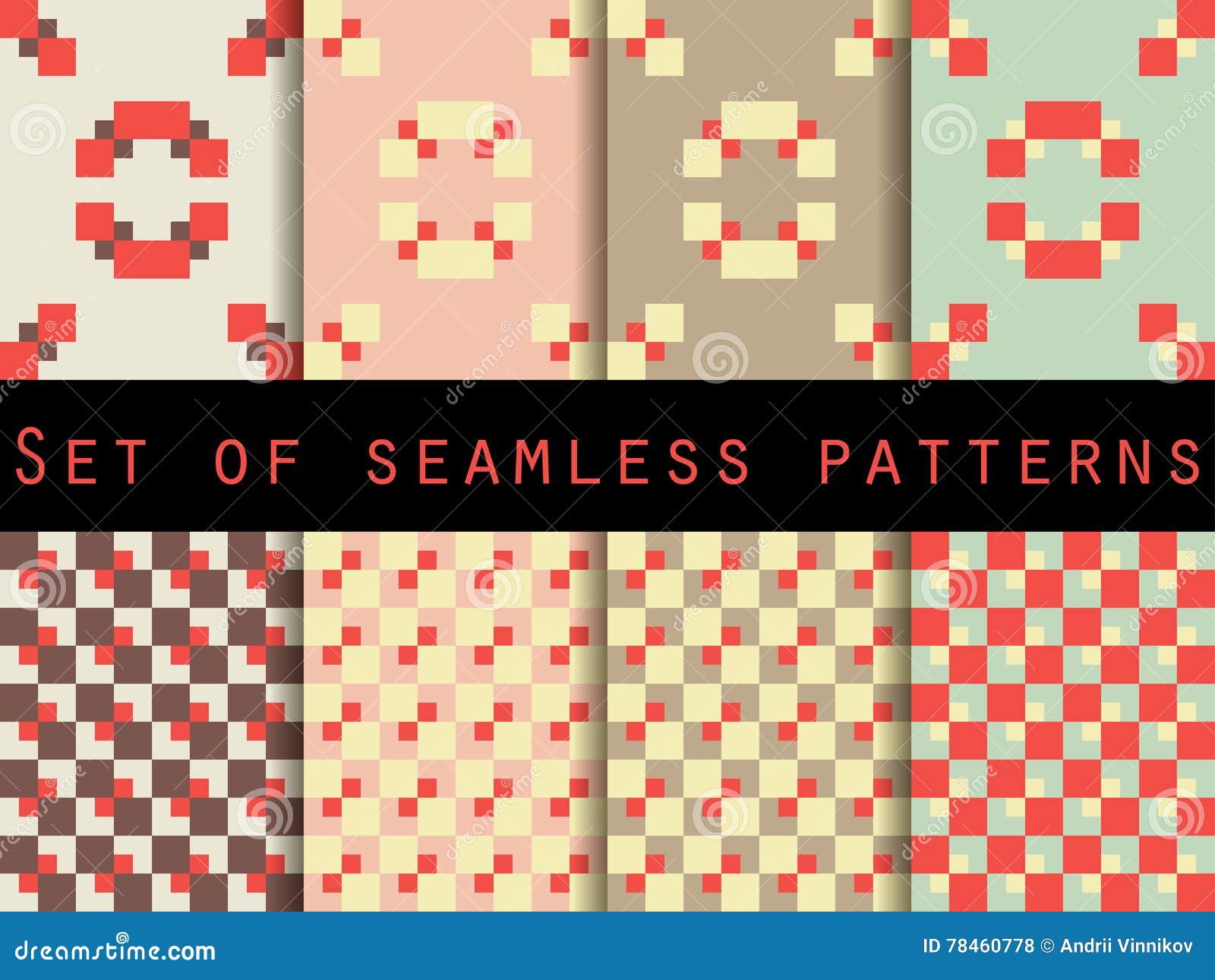 Set Seamless Patterns with Squares. the Pattern for Wallpaper, Stock ...